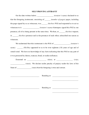 Fillable Online What Is a Self-Proving Affidavit? (Does a Will Need to ...