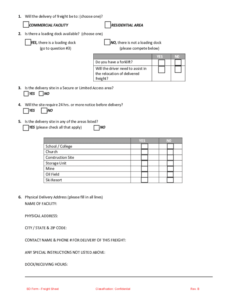 Fillable Online FREIGHT SHEET 2.docx Fax Email Print - pdfFiller