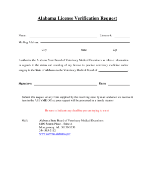 Fillable Online asbvme alabama Get the Alabama License Verification ...