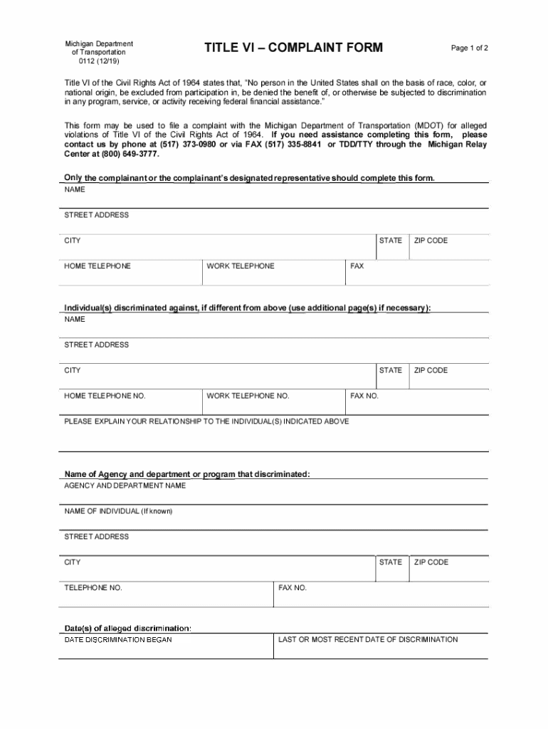 Fillable Online Application for Michigan Vehicle TitleMichigan SOS ...