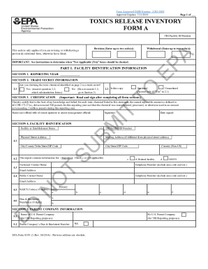 Fillable Online RY 2017 Toxics Release Inventory Form A. TRI Reporting ...