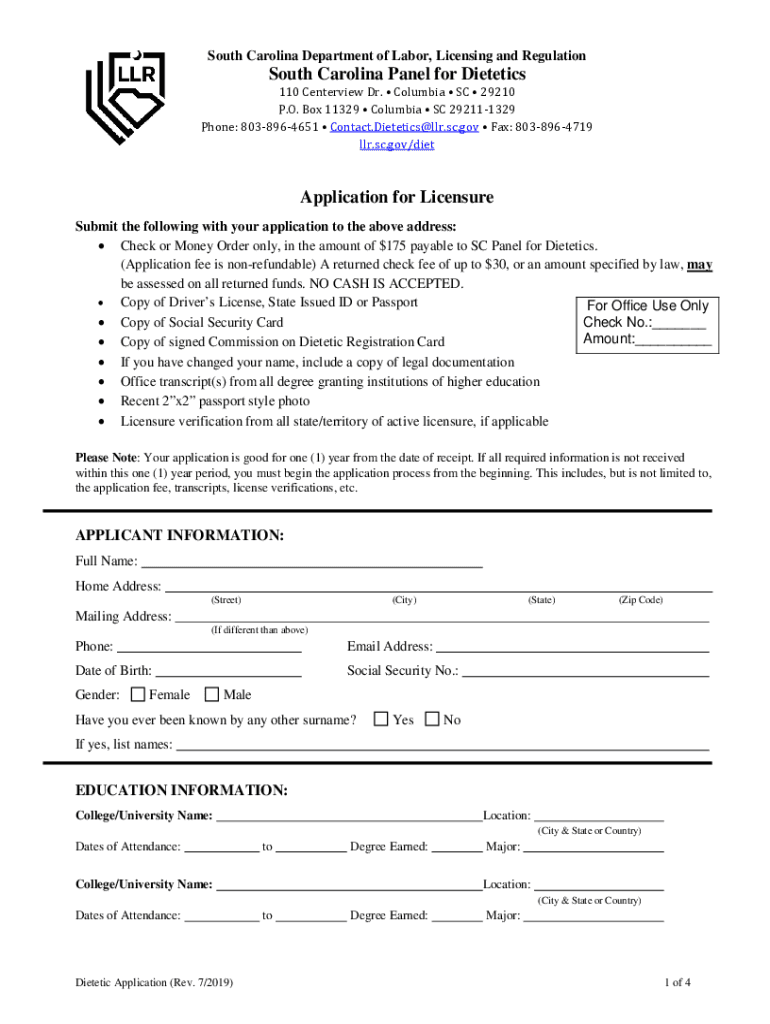 Fillable Online llr sc Llr.sc.gov Find all latest health Fax Email ...