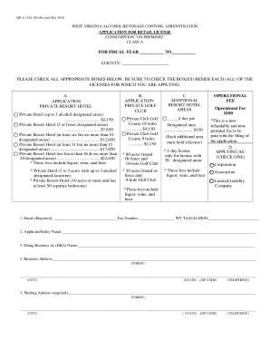 Fillable Online abca wv INSTRUCTIONS FOR COMPLETING APPLICATION FOR ...