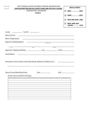 Fillable Online abca wv WV Alcohol Beverage Control AdministrationWV ...