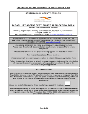 Fillable Online What is a Disability Access Certificate? - O'Herlihy ...