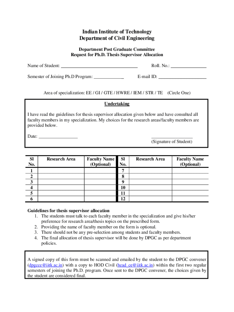 Fillable Online iitk ac Indian Institute of Technology Department of Civil Engineering Fax Email ...