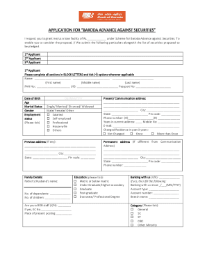 Fillable Online Application Forms - Bank of BarodaBank of Baroda Car Loan 8.85%, 21 Jan ...