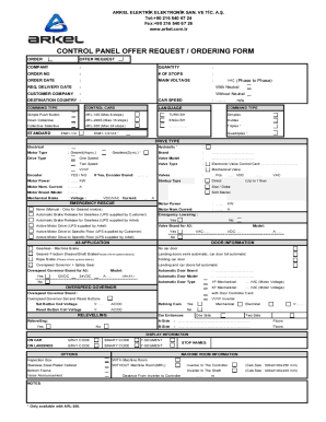 Fillable Online Control Panel Order Form R6.xls Fax Email Print - pdfFiller