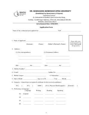 Fillable Online BAOU Admission 2021-22EligibilityApplication Form ...