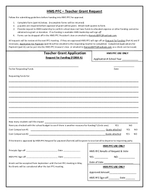 Fillable Online Teacher Grants Form Fax Email Print - pdfFiller