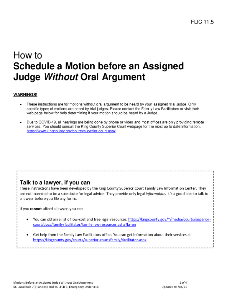 Fillable Online Forms for use with: Motion to/forHow to Write a Motion ...