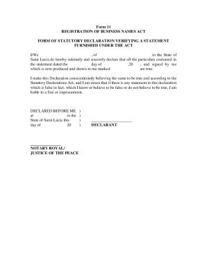 Fillable Online As required by the Form of Statutory Declaration ...