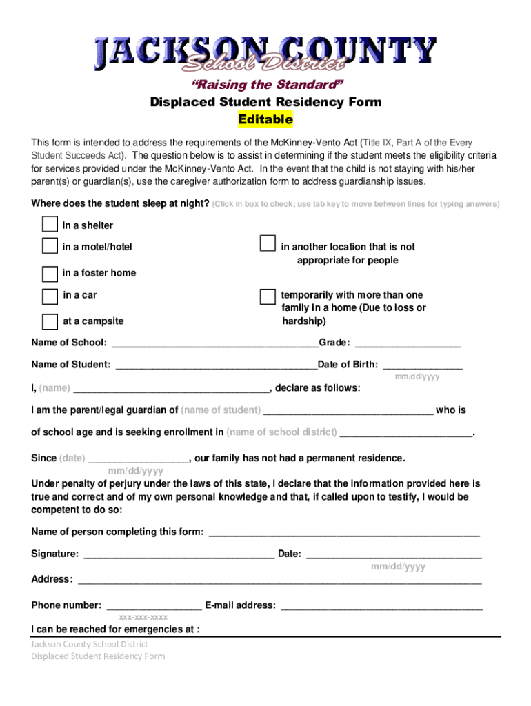 Fillable Online Student Residency Form - Aitkin Public Schools Fax ...