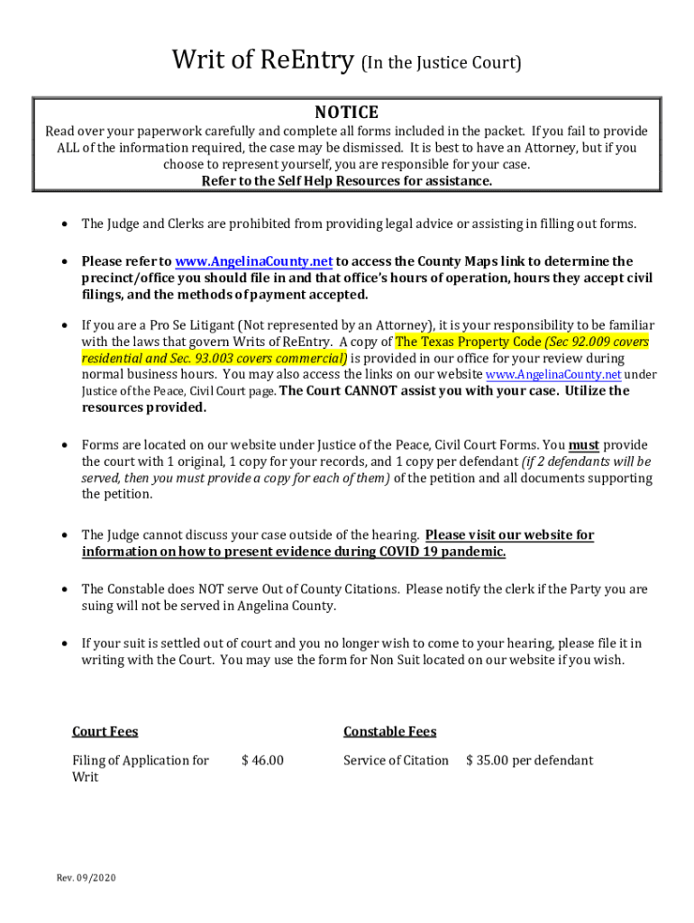 Fillable Online TENANT S SWORN APPLICATION FOR WRIT OF REENTRY AND AFFIDAVIT ... Fax Email Print ...