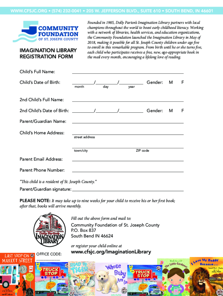 Fillable Online Register - Dolly Parton's Imagination Library Fax Email Print - pdfFiller