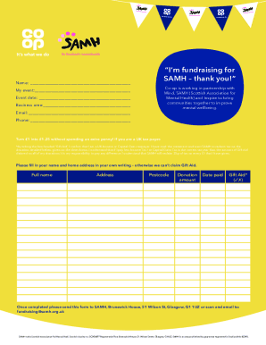 Fillable Online SAMH thank you Fax Email Print - pdfFiller