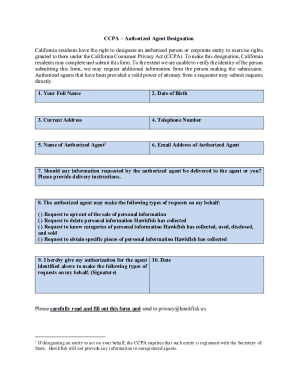 Fillable Online California Authorized Agent Designation Form Fax Email ...