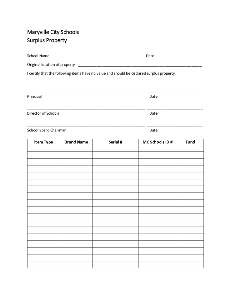 Fillable Online Surplus Property Form.docx Fax Email Print - pdfFiller