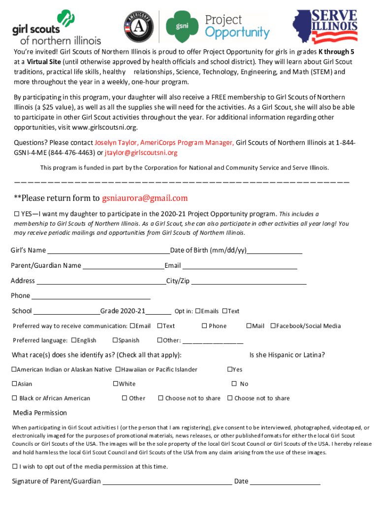 Fillable Online FY21 AmeriCorps registration form .docx Fax Email Print - pdfFiller