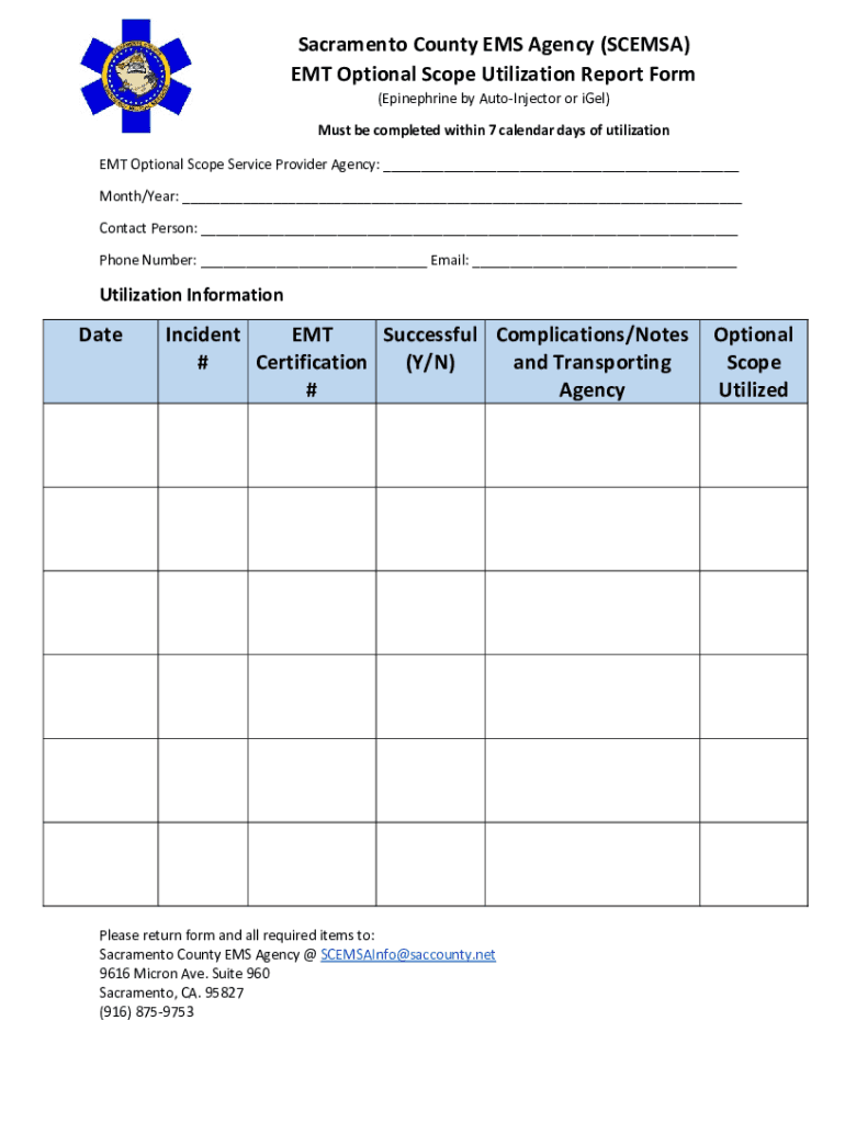 Fillable Online Sacramento County Emergency Medical Services Agency ...