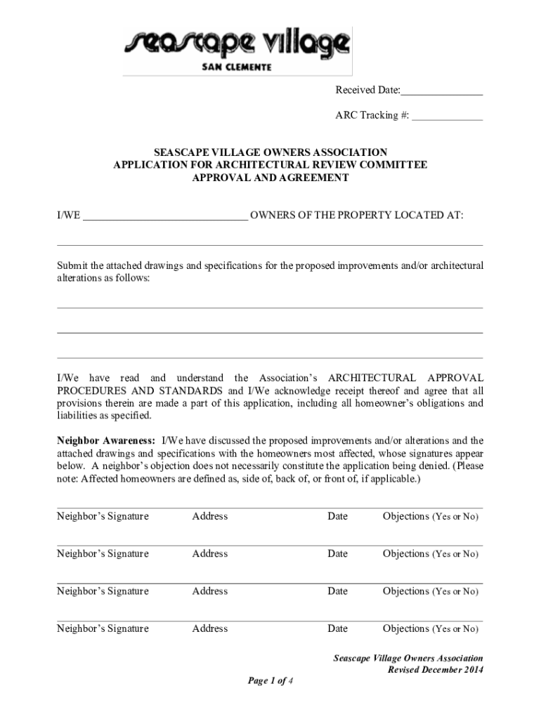 Fillable Online SV Architectural Request Form Fax Email Print - pdfFiller