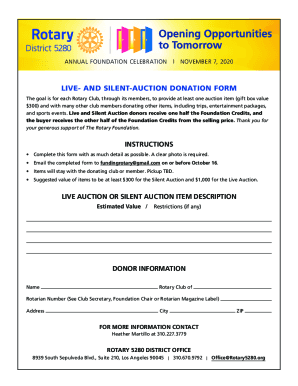 Fillable Online LIVE- AND SILENT-AUCTION DONATION FORM Fax Email Print ...