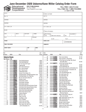 Fillable Online January-May 2020 Usborne/Kane Miller Catalog Order Form Fax Email Print - pdfFiller