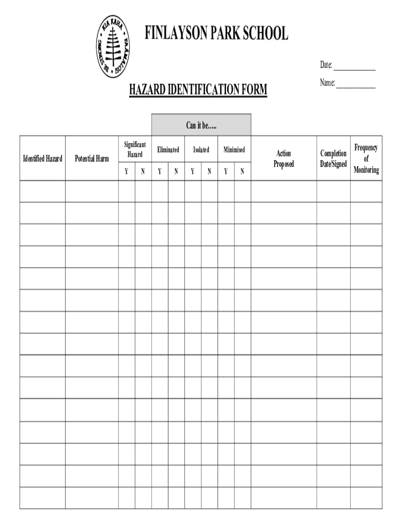 Fillable Online Hazard ID Form.docx Fax Email Print - pdfFiller