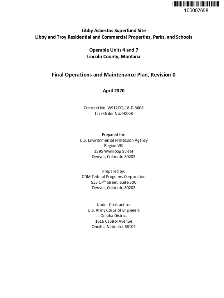 Fillable Online EPA Removes Part of Libby Asbestos Cleanup from ...