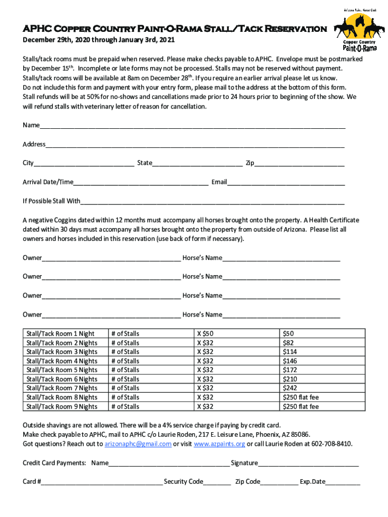 Fillable Online APHC Copper Country Pain-O-RamaWestWorld of Scottsdale Fax Email Print - pdfFiller