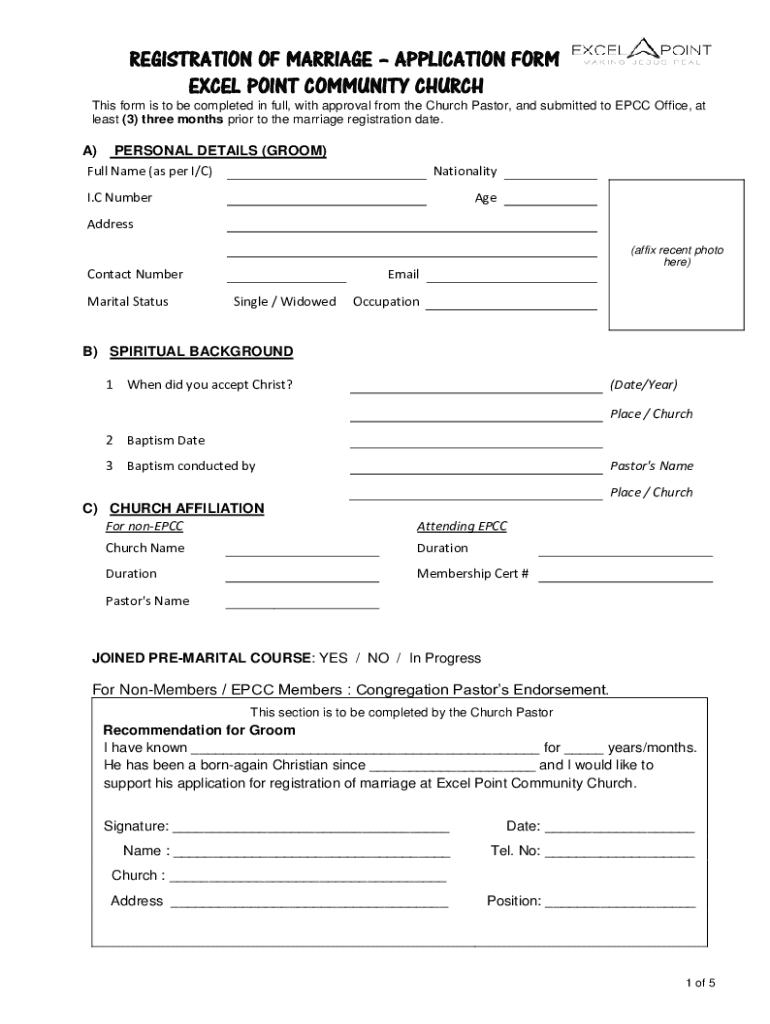 Fillable Online 17+ Church Registration Form Templates - PDF, DocFree ...