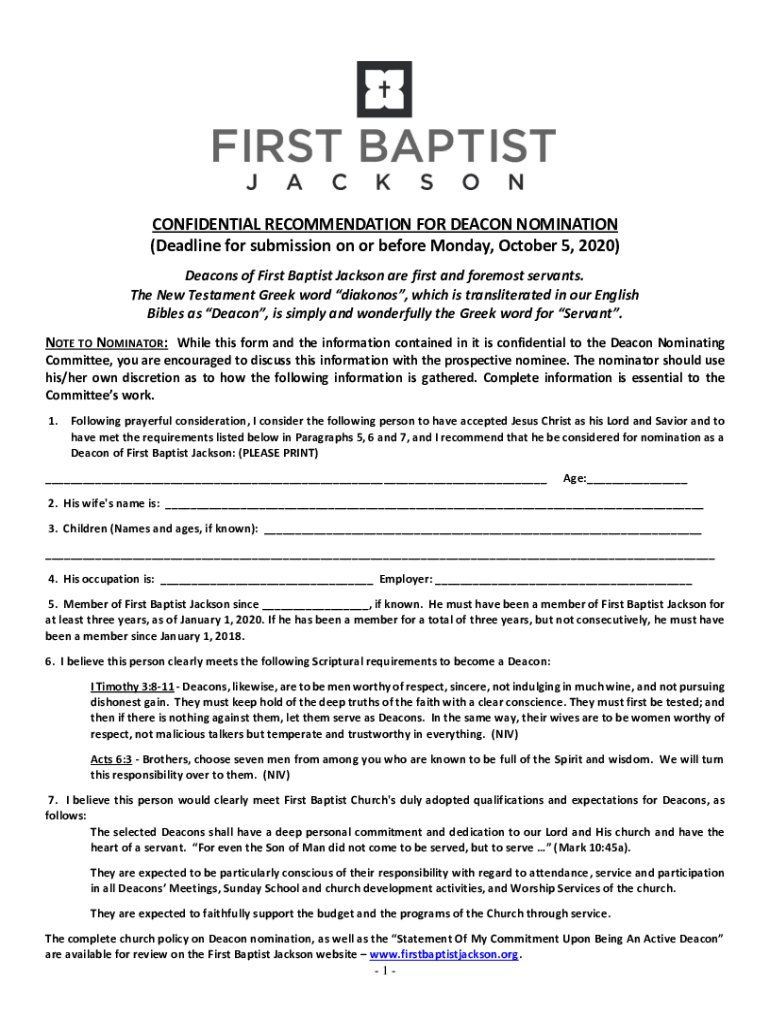 Fillable Online 8 Questions to Ask Deacons before They ServeGARBCHow to ...