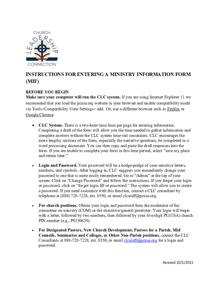 Fillable Online Instructions-for-Entering-a-New-Ministry-Information ...