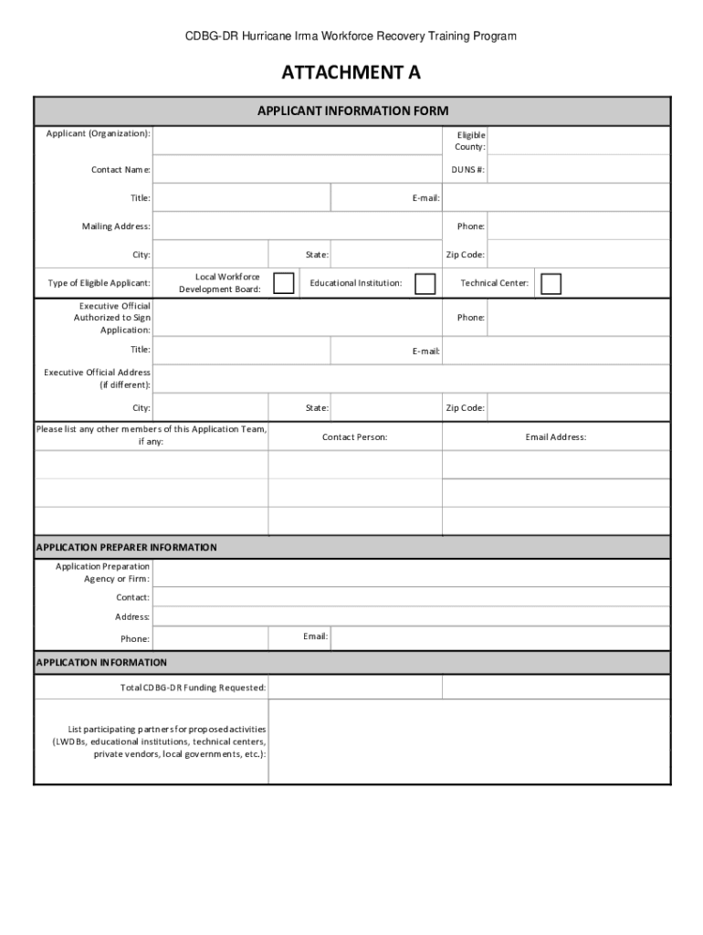 Fillable Online REQUEST FOR APPLICATIONS Community ... - FloridaJobs ...