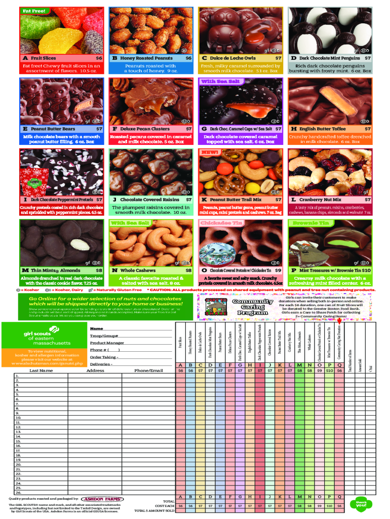 Fillable Online GSEMA 2020 Fall Product Program Order Form Fax Email ...
