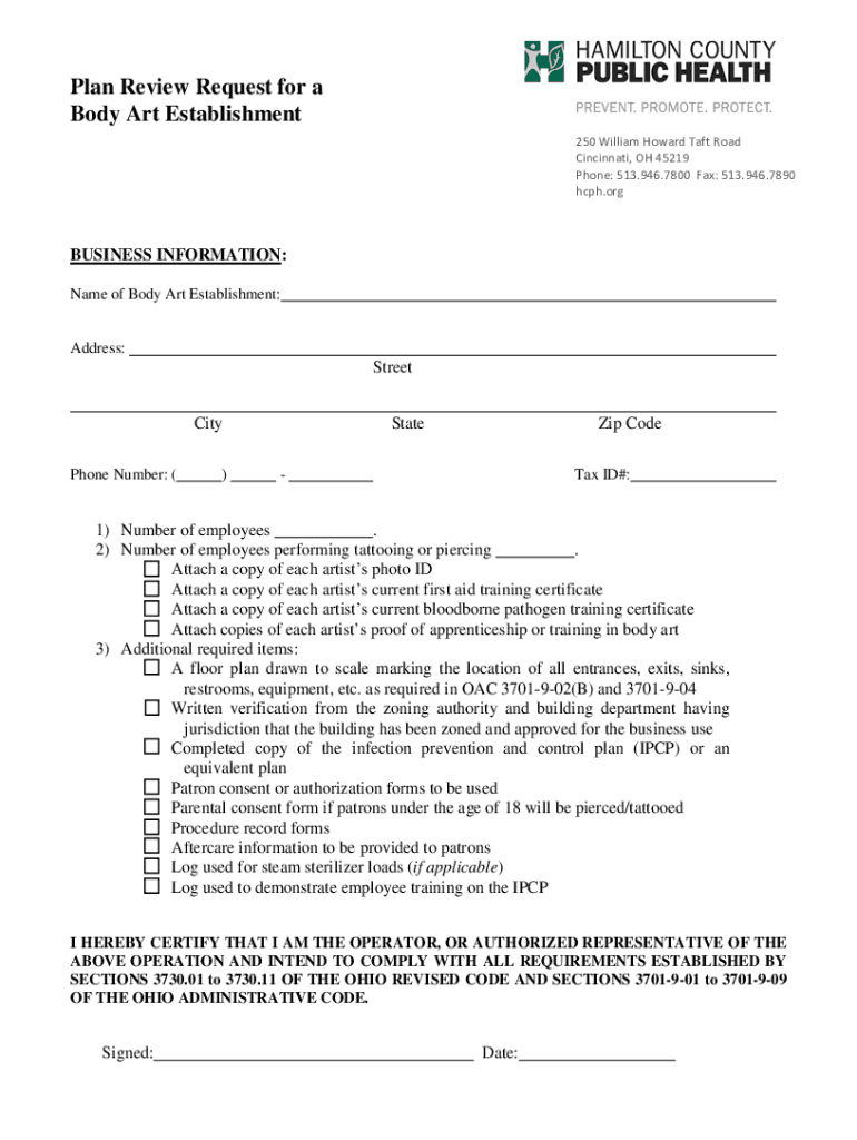 Fillable Online plan review request - Hamilton County Public Health Fax ...
