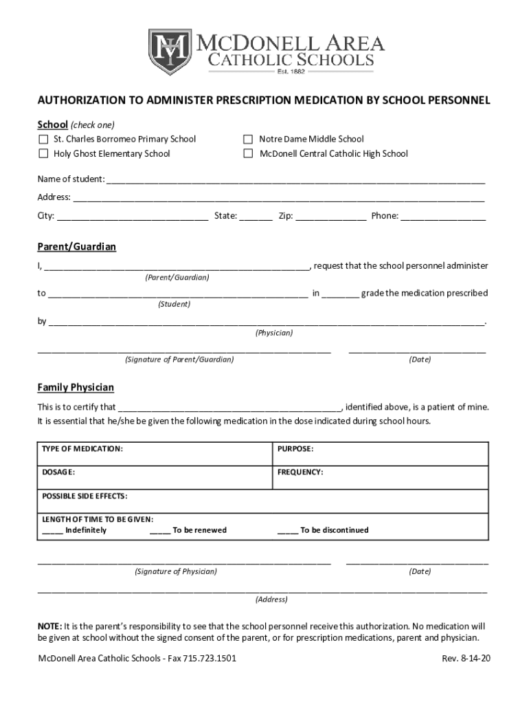 Fillable Online Guidelines for the Administration of Medication in ...