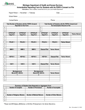 Fillable Online MDHHS Issues New Immunization Reporting Form and ...