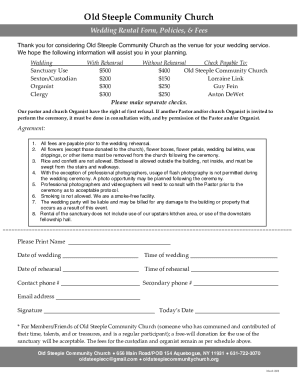 Fillable Online 10+ Church Rental Agreement Templates in PDFDOCFree ...