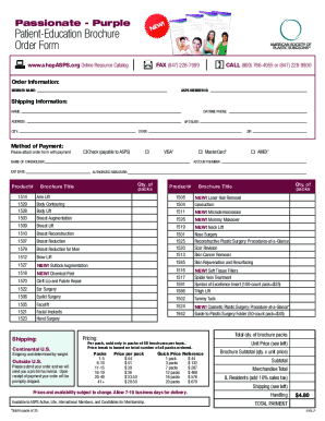 Fillable Online Passionate Brochure Order Form Fax Email Print - pdfFiller