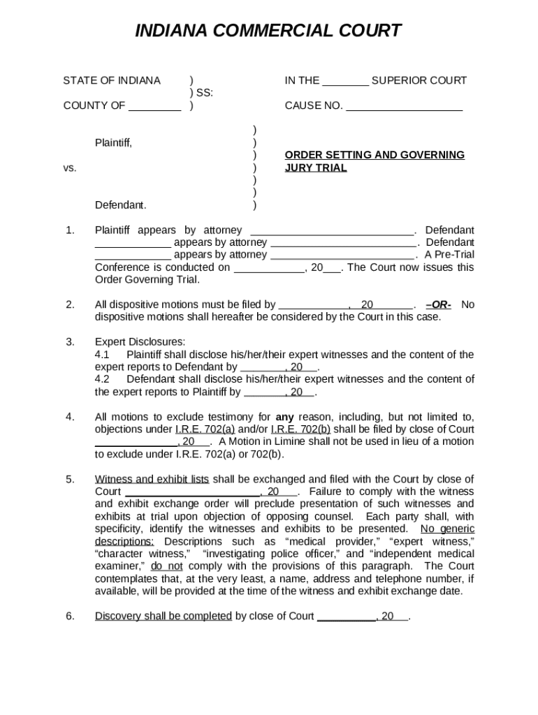 CIRCUIT AND SUPERIOR COURTS - IN.gov Doc Template | pdfFiller