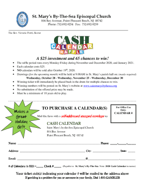 Fillable Online CASH Calendar Ticket Request Form - St. Mary's by the ...