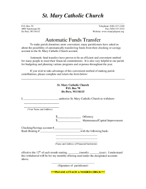 Fillable Online Treasure What Is St. Mary Catholic Church Making a ...