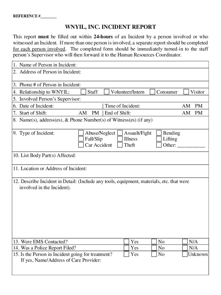 Fillable Online Reporting Patient Incidents: A Best Practices Guidei ...