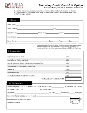 Fillable Online Free Recurring Credit Card Authorization Form - WordPDF ...