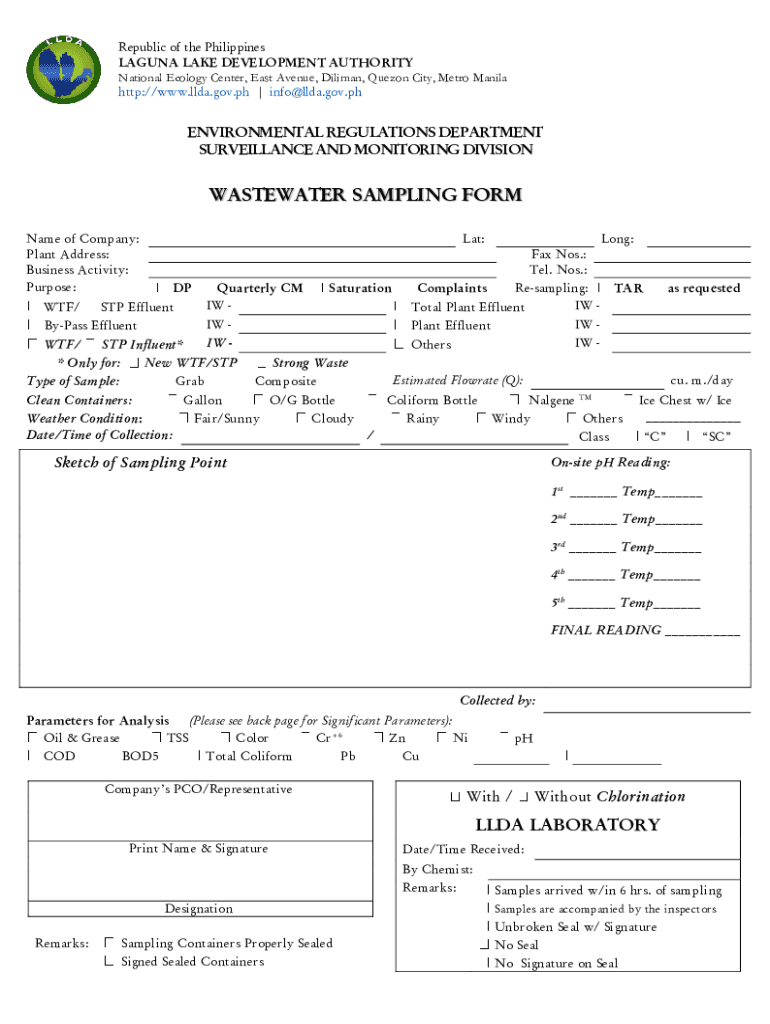 Fillable Online llda gov Republic of the Philippines LAGUNA LAKE ...