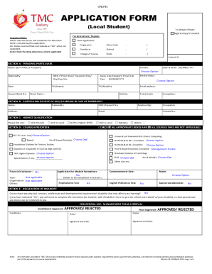 Fillable Online ONLINE APPLICATION FORM - tmc.edu.sg Fax Email Print ...
