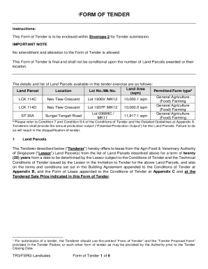 Fillable Online TENDER PROPOSAL FORM INSTRUCTIONS Fax Email Print ...