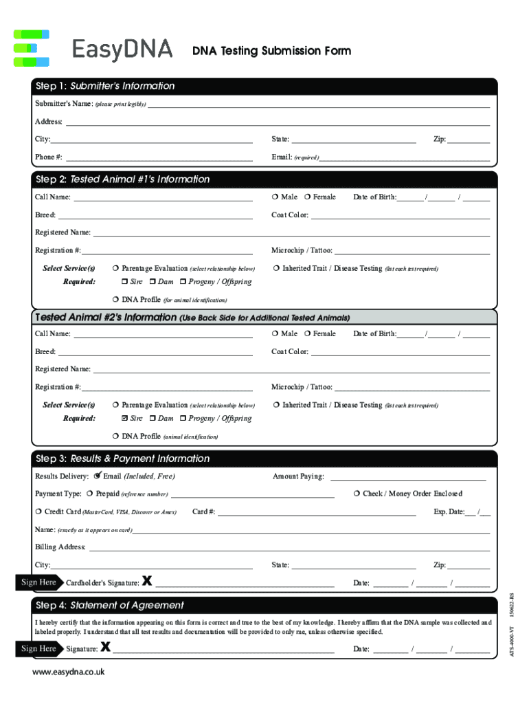 Fillable Online DNA Testing Submission Form Fax Email Print - pdfFiller