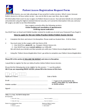 Fillable Online Patient Access Registration Form (incl Proxy Access ...